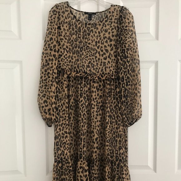 Forever 21 | Dresses | Sheer Leopard Print Dress | Poshmark